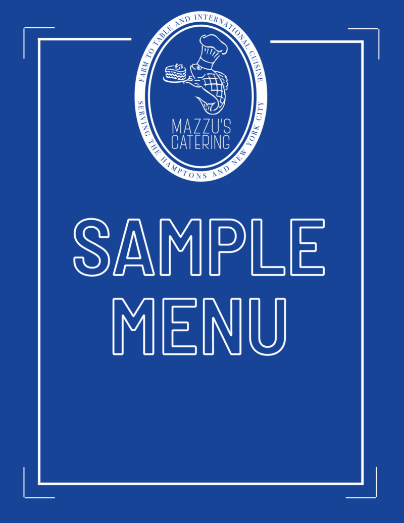 Sample Menu - Mazzu's Catering